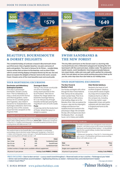 Palmer Holidays Brochure 2024 - Page 18-19 - Created with Publitas.com