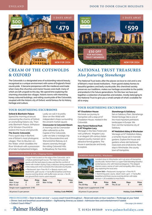 Palmer Holidays Brochure 2024 - Page 16-17 - Created with Publitas.com