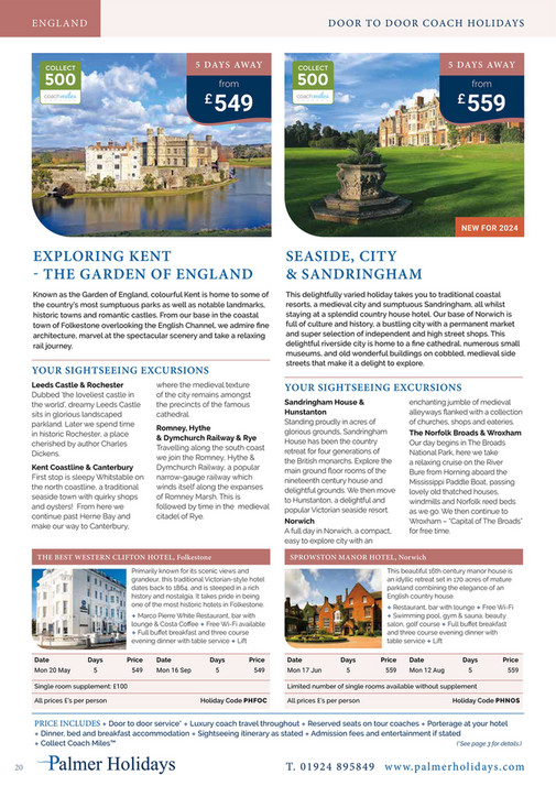 Palmer Holidays Brochure 2024 - Page 20-21 - Created with Publitas.com