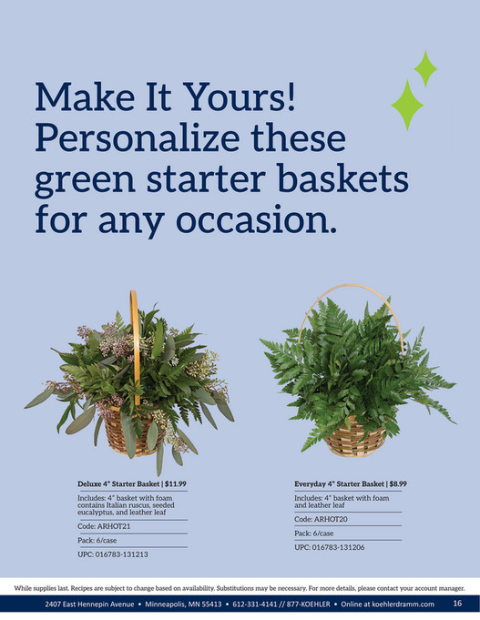 Koehler & Dramm Wholesale Florist - Everyday Catalog - Page 16-17 - Created with Publitas.com