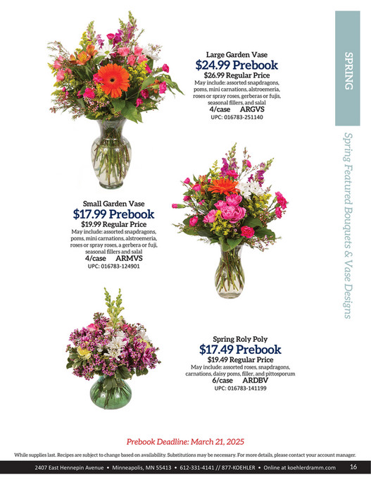 Koehler & Dramm Wholesale Florist - Spring 2025 Catalog - Page 14-15 - Created with Publitas.com