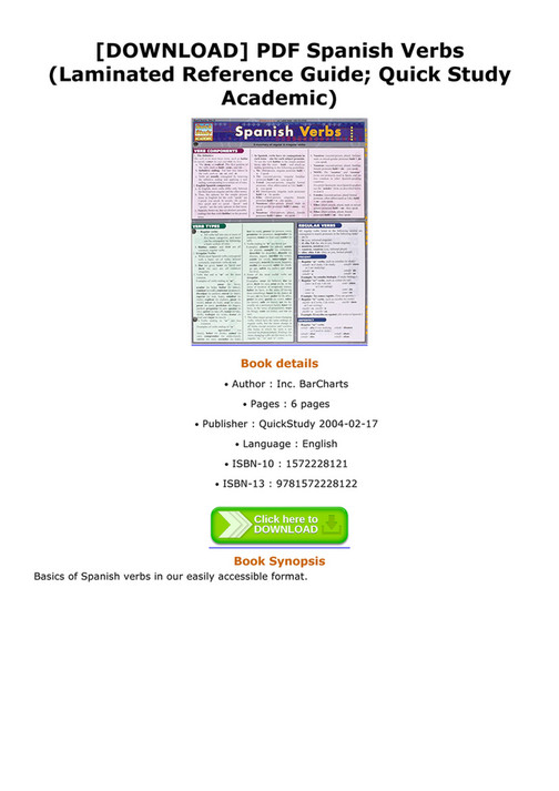 Viva - DOWNLOAD PDF Spanish Verbs Laminated Reference Guide Quick Study ...
