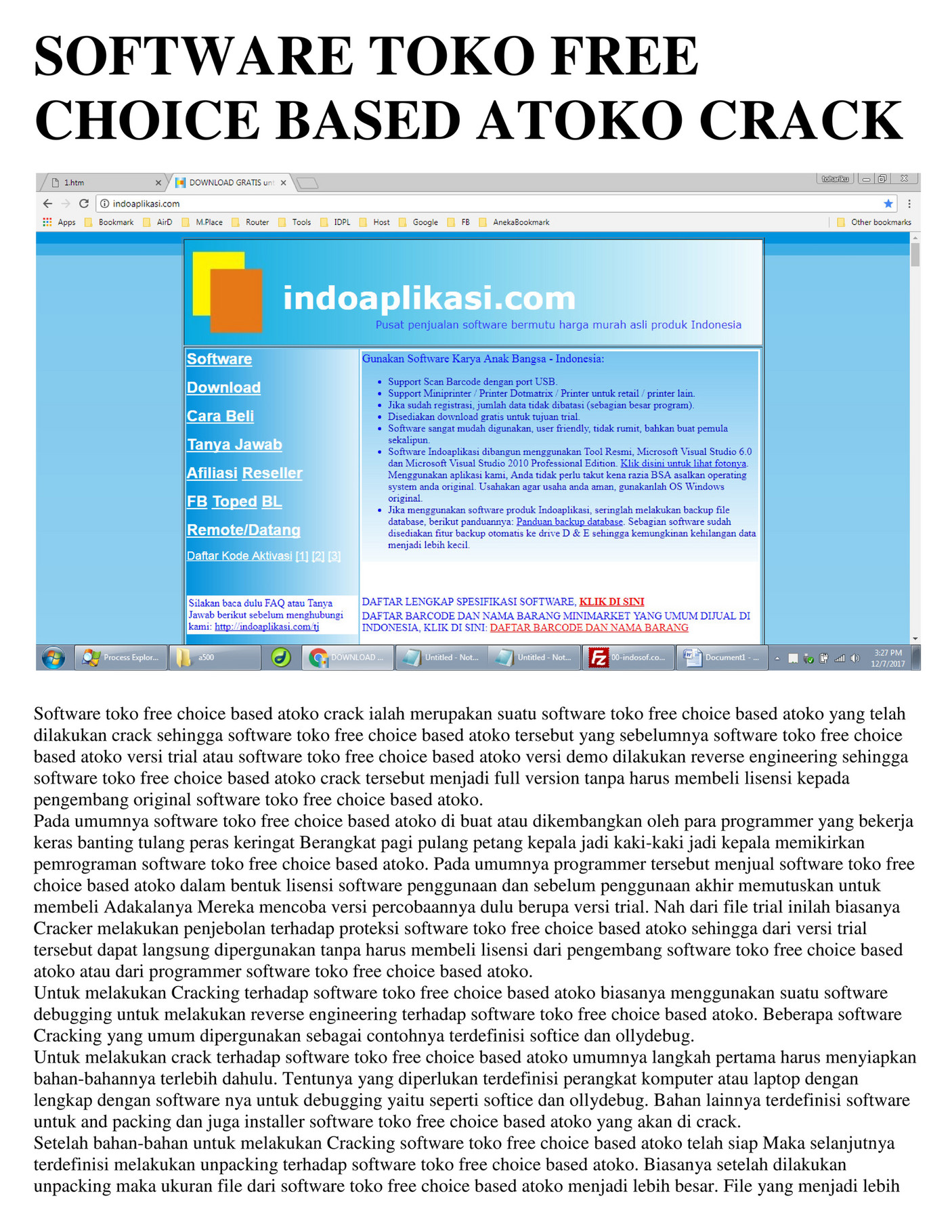Indoprogram Software Toko Crack Aplikasi Toko Crack Program Toko