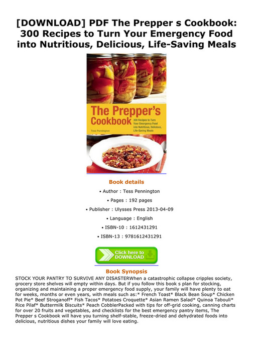aBOOK - DOWNLOAD PDF The Prepper s Cookbook 300 Recipes to Turn Your ...