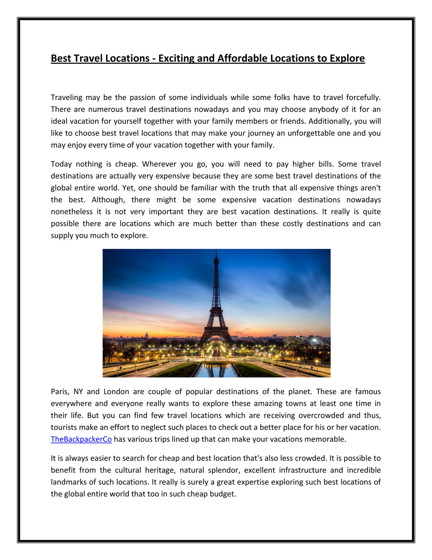 My publications - Best Travel Locations - Exciting and Affordable ...