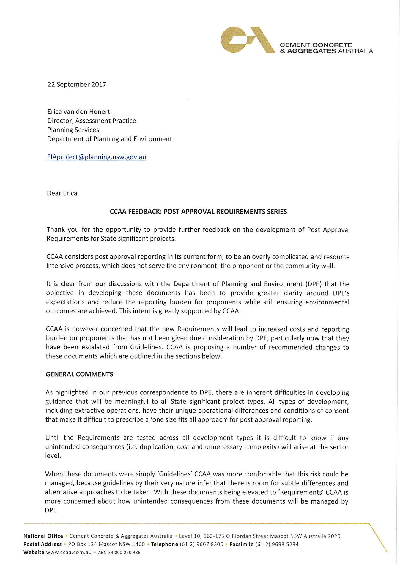 CCAA NSW Post Approval Requirements Series For SSD Projects Page