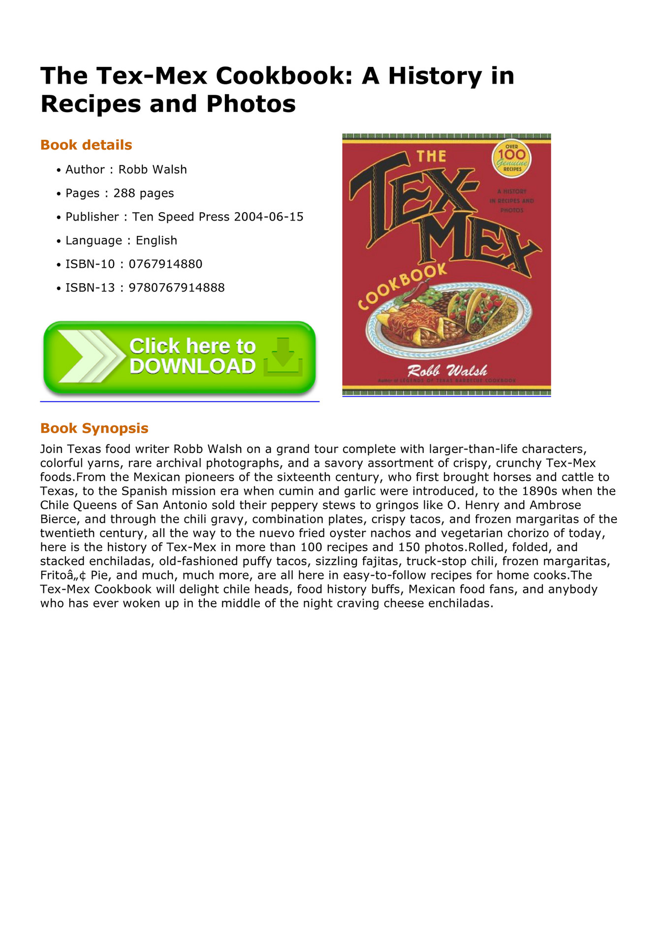 Keith - The Tex Mex Cookbook A History in Recipes and Photos - Page 1 ...