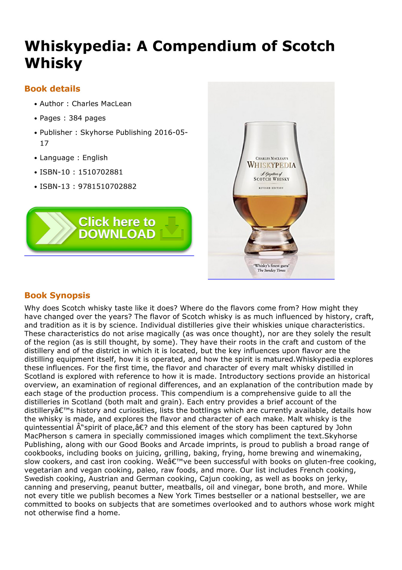 Keith - Whiskypedia A Compendium of Scotch Whisky - Page 1 - Created ...
