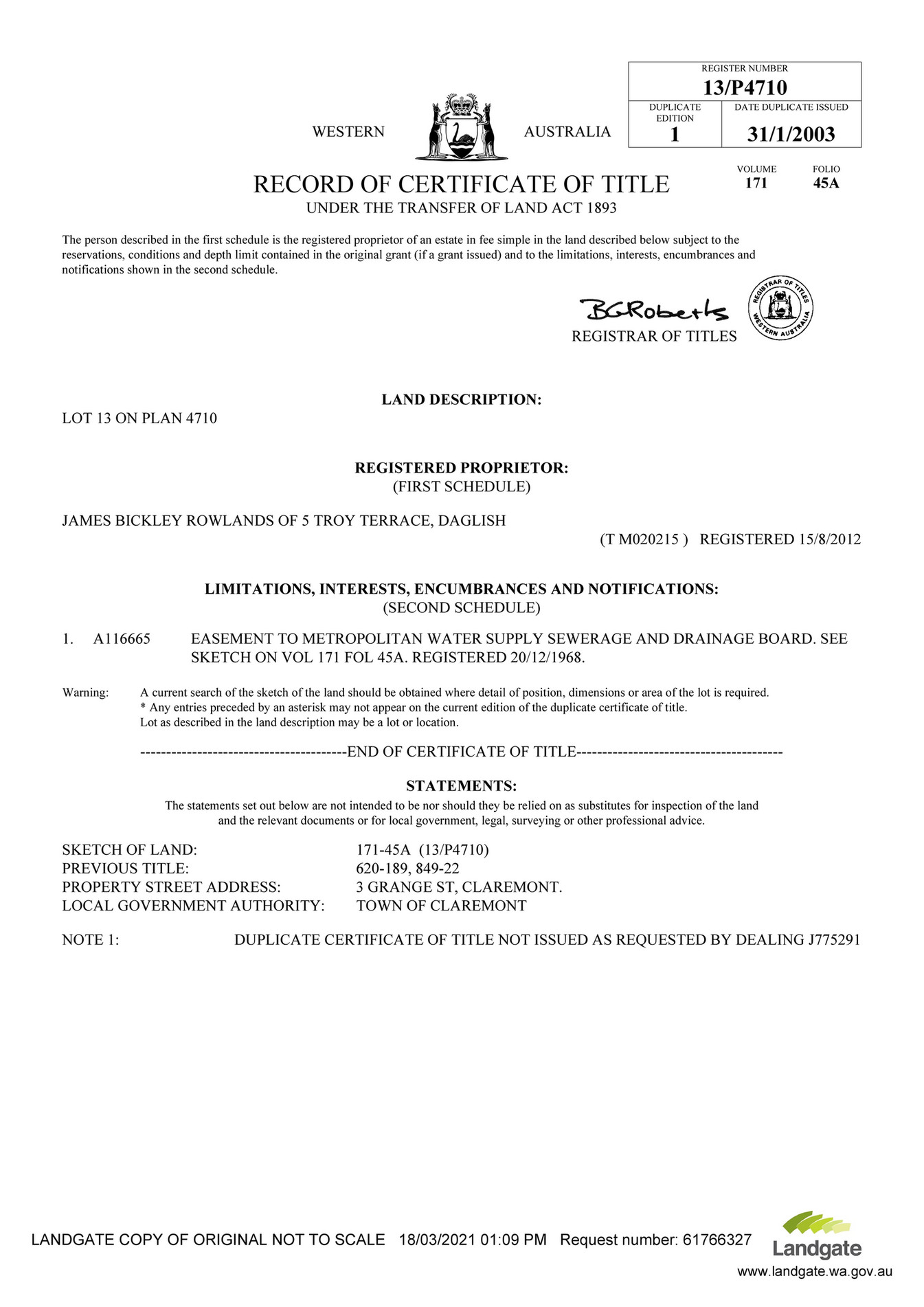 Abel Property - Certificate-of-Title-with-Sketch-171-45A-Certificate-of ... Abel Property - Certificate-of-Title-with-Sketch-171-45A-Certificate-of ...