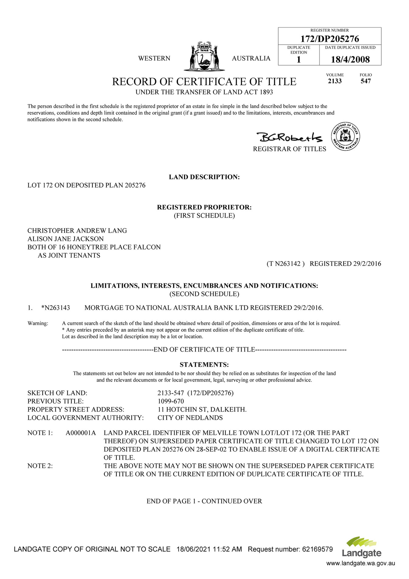 Abel Property - Certificate-of-Title-with-Sketch-2133-547-Certificate ... Abel Property - Certificate-of-Title-with-Sketch-2133-547-Certificate ...