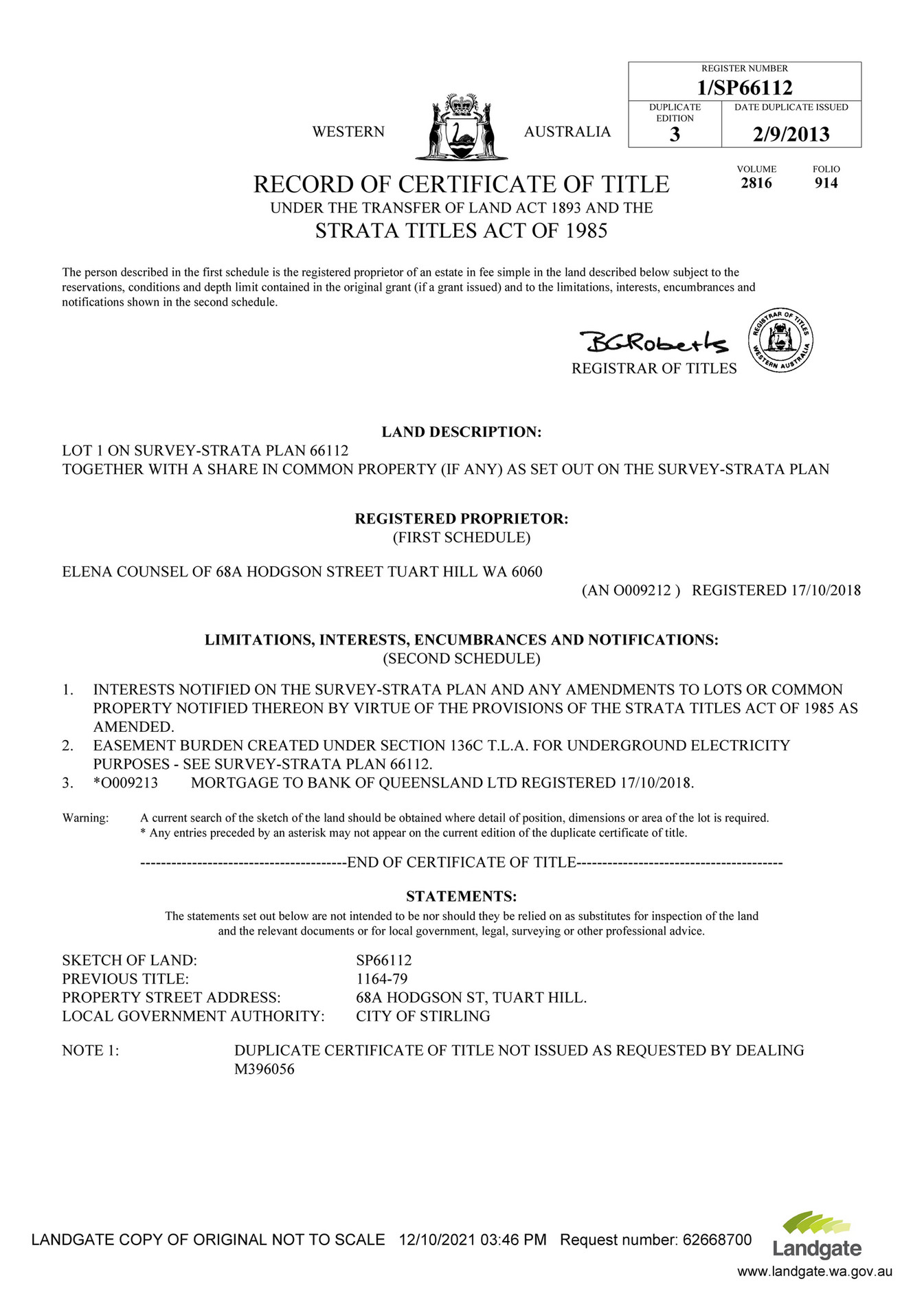 Abel Property - certificate-of-title-2816-914 - Page 1 - Created with ... Abel Property - certificate-of-title-2816-914 - Page 1 - Created with ...
