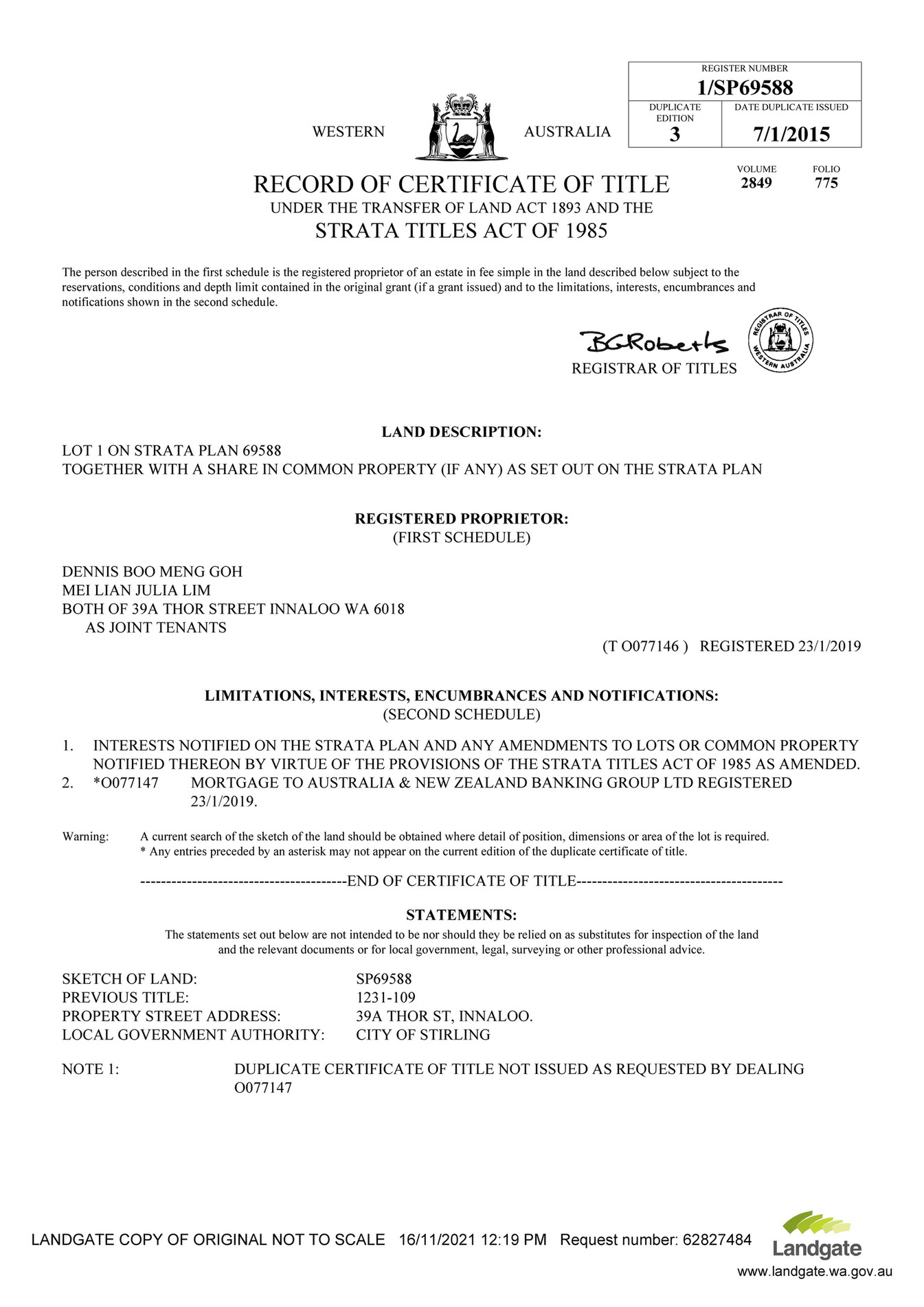 Abel Property - certificate-of-title-2849-775 - Page 1 - Created with ... Abel Property - certificate-of-title-2849-775 - Page 1 - Created with ...