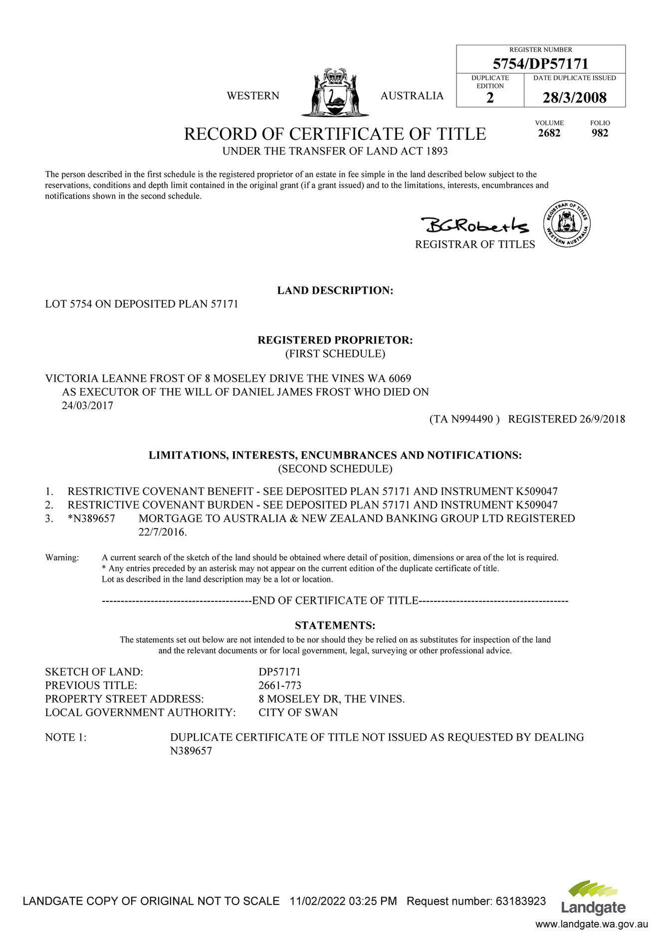 Abel Property - certificate-of-title-2682-982 - Page 1 - Created with ... Abel Property - certificate-of-title-2682-982 - Page 1 - Created with ...