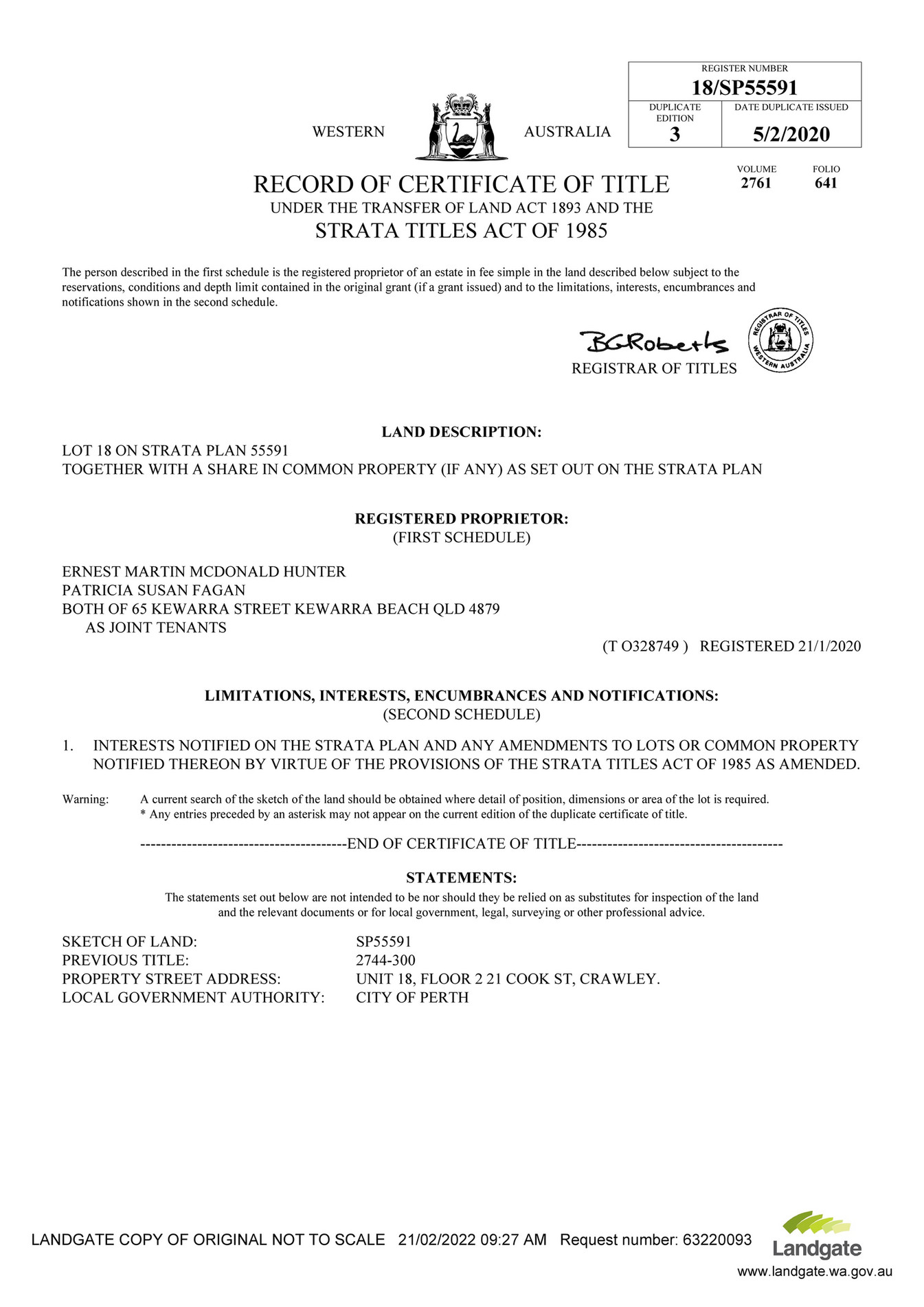 Abel Property - certificate-of-title-2761-641 - Page 1 - Created with ... Abel Property - certificate-of-title-2761-641 - Page 1 - Created with ...
