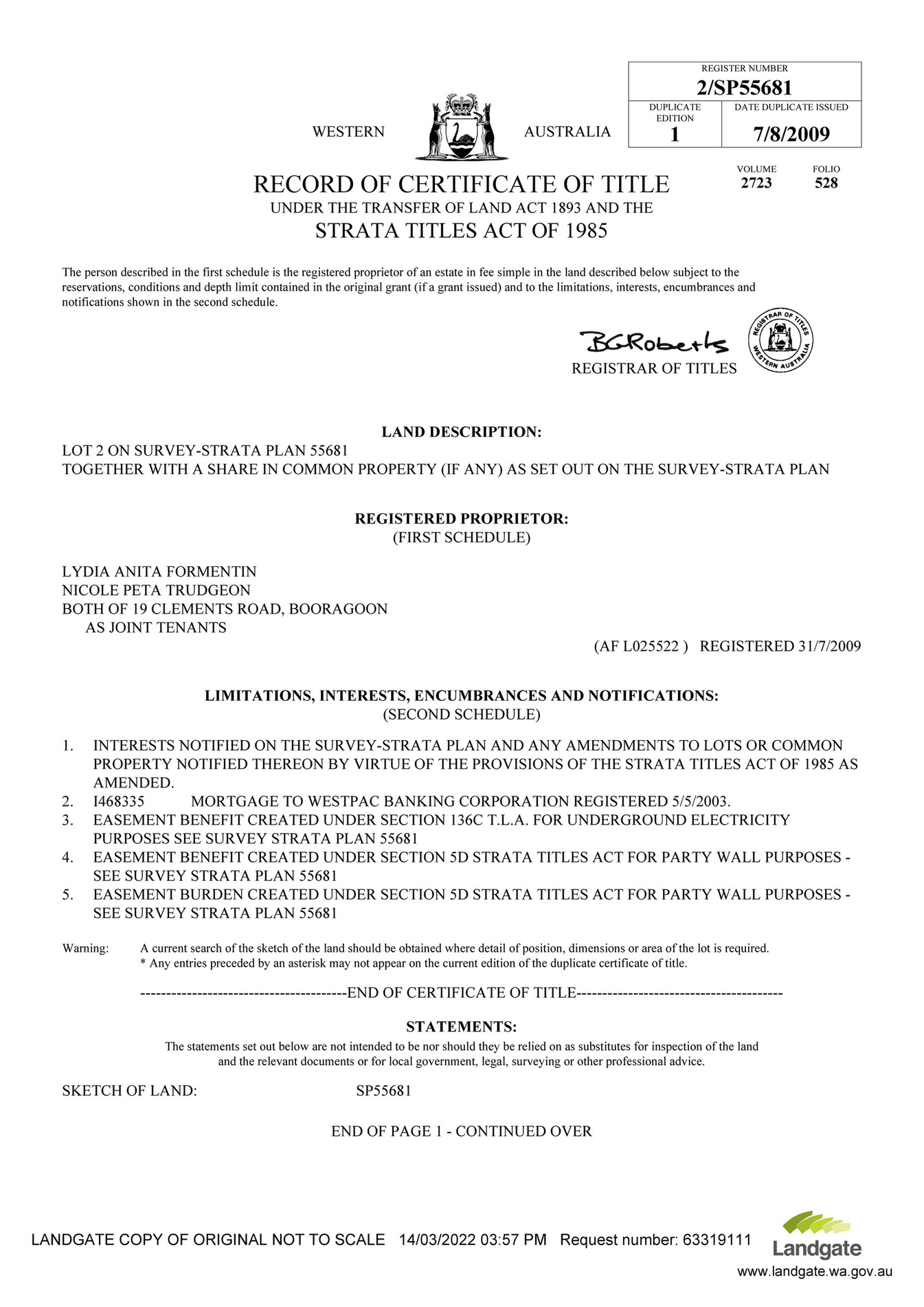 Abel Property - Certificate of Title 2723-528 19A Clements Road ...