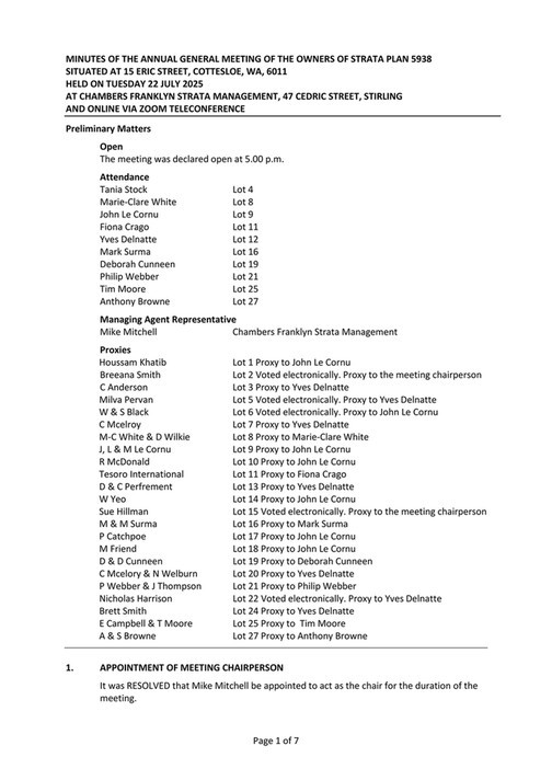 Abel Property - 15 Eric St AGM Minutes 2025 - Page 2 - Created with ...