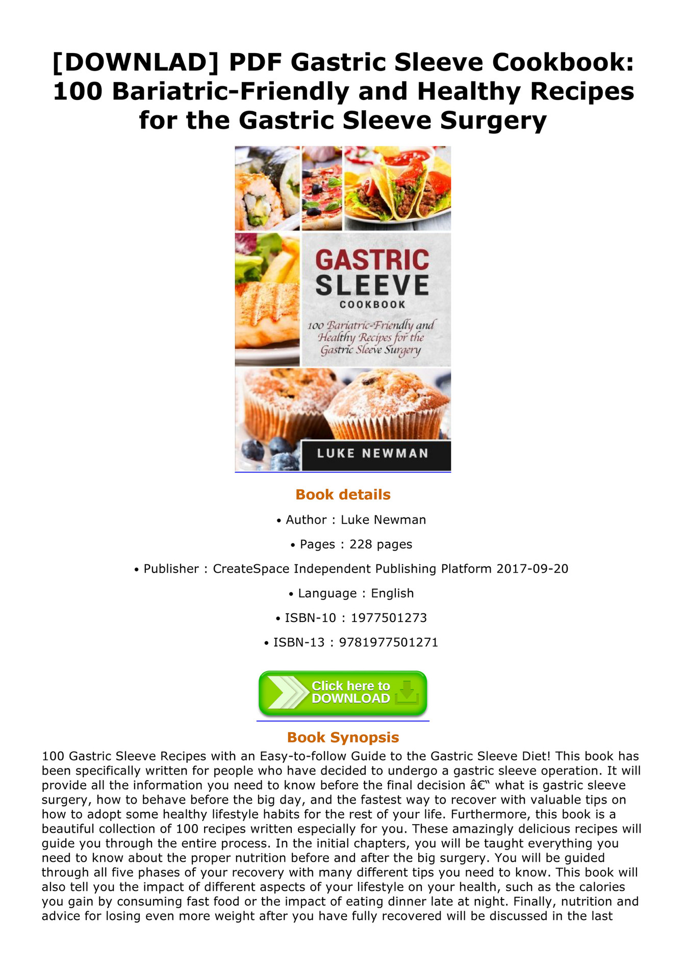 Six Downlad Pdf Gastric Sleeve Cookbook 100 Bariatric Friendly And Healthy Recipes For The