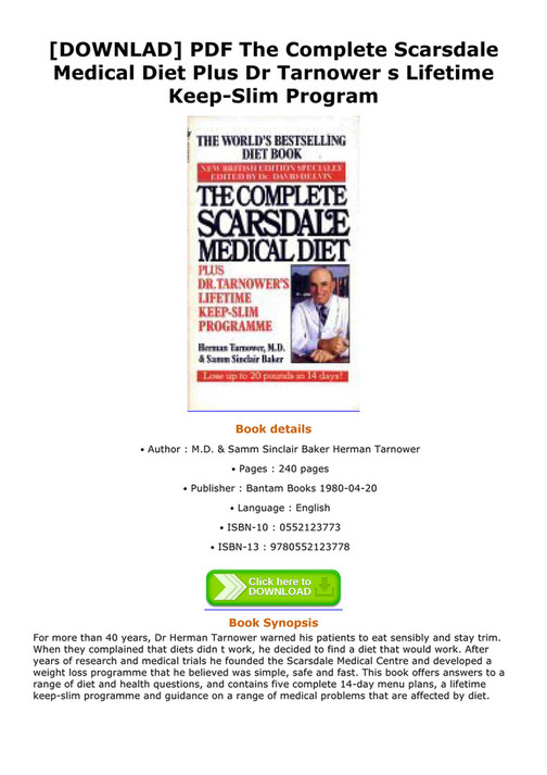 Joey - DOWNLAD PDF The complete Scarsdale medical diet plus Dr Tarnower ...