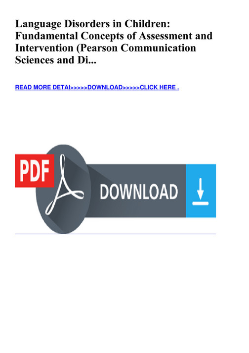 eBOOK - DOWNLOAD Language Disorders in Children Fundamental Concepts of ...
