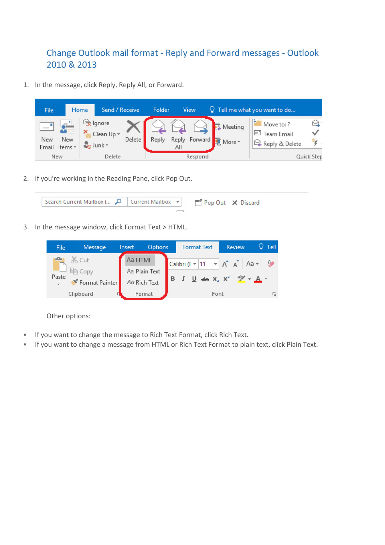 Self - Change Outlook mail format_2013 - Page 1 - Created with Publitas.com