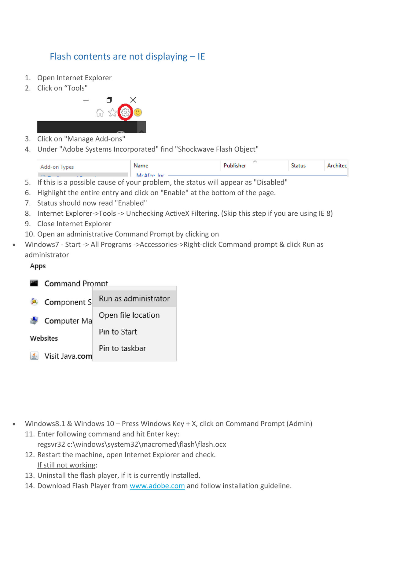 Self - Flash contents are not displaying in IE - Page 1 - Created with ...