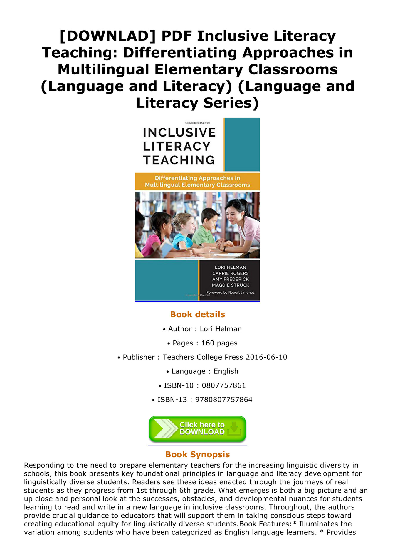 Charita - DOWNLAD PDF Inclusive Literacy Teaching Differentiating ...