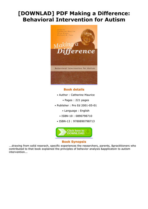 Charita - DOWNLAD PDF Making a Difference Behavioral Intervention for Autism - Page 1 - Created ...