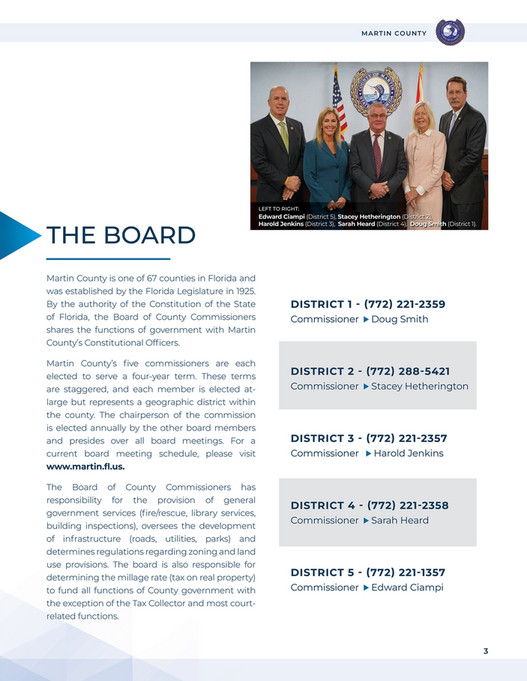Martin County Board of County Commissioners - Martin County Annual Report 2023 - Page 4-5 ...