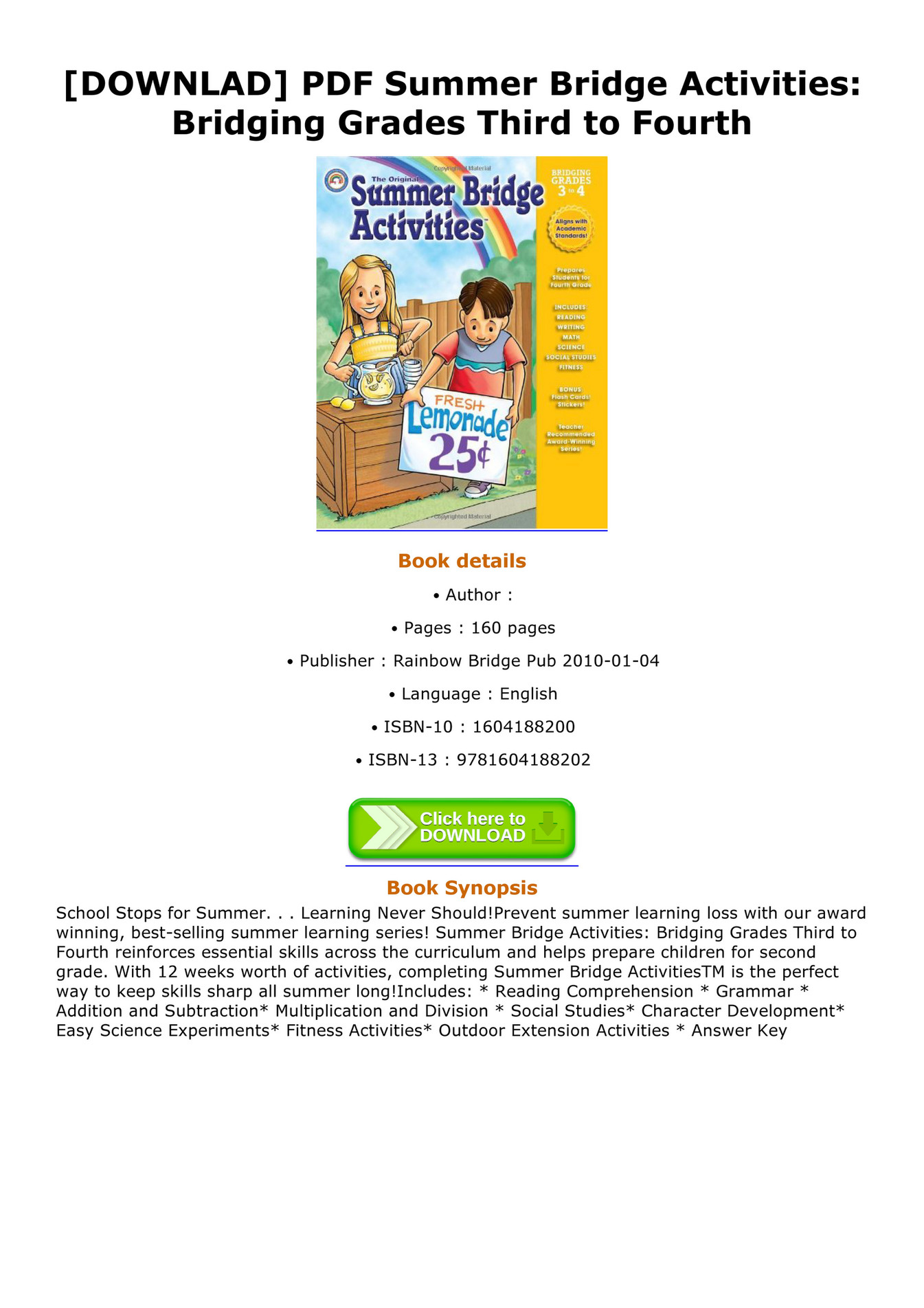 Earl - DOWNLAD PDF Summer Bridge Activities Bridging Grades Third to ...