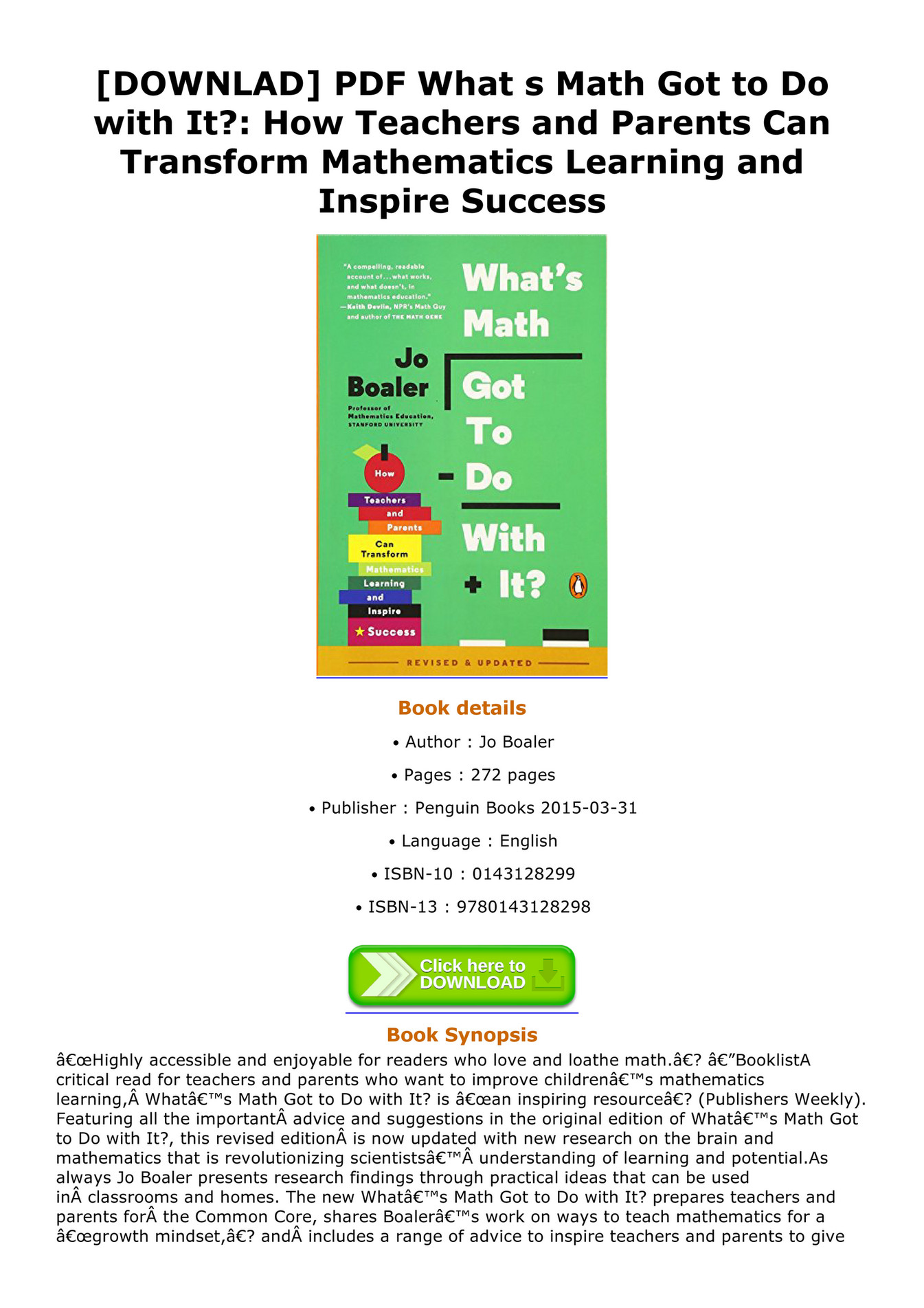 Orville - DOWNLAD PDF What s Math Got to Do with It How Teachers and ... Orville - DOWNLAD PDF What s Math Got to Do with It How Teachers and ...