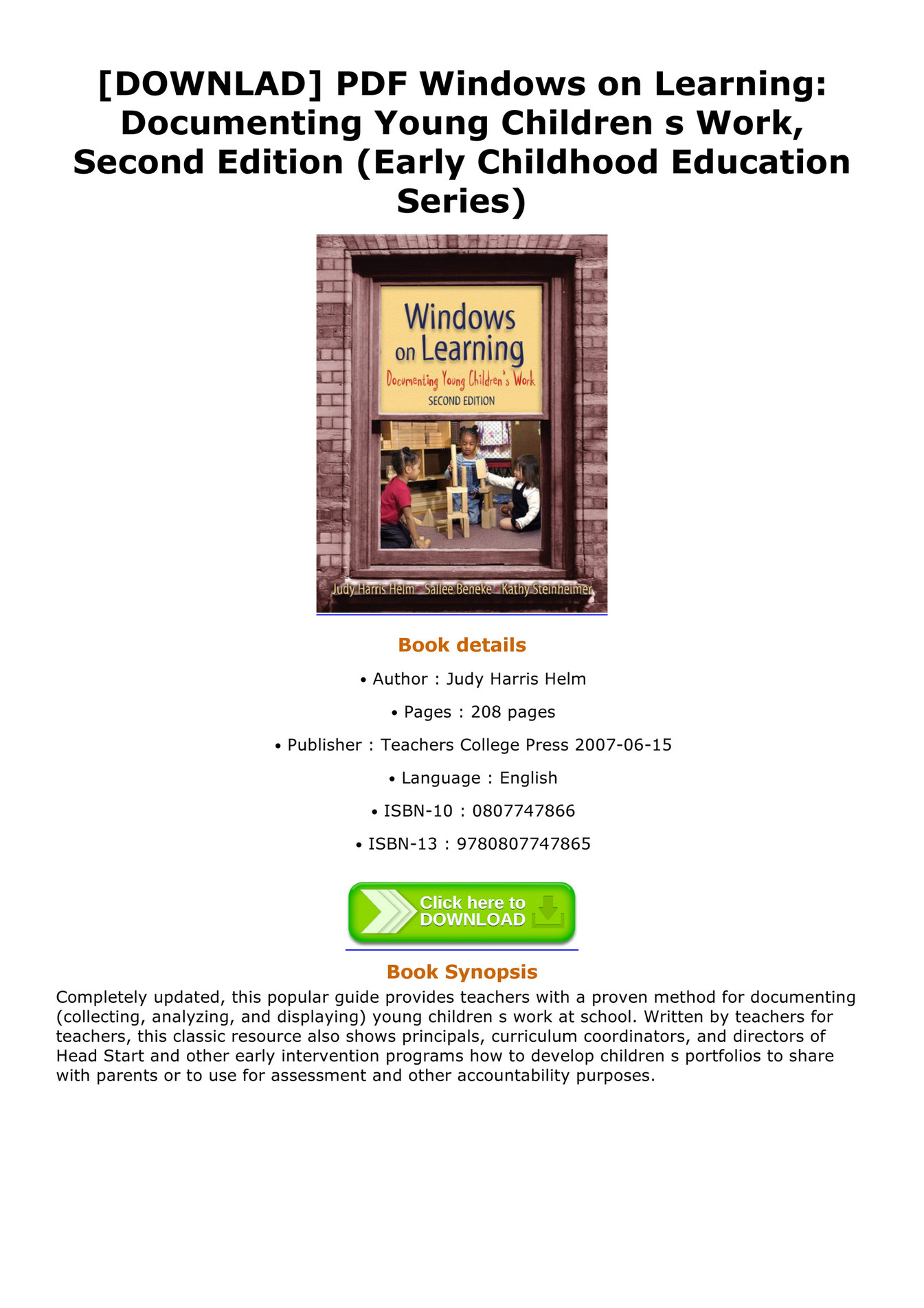 Orville - DOWNLAD PDF Windows on Learning Documenting Young Children s ... Orville - DOWNLAD PDF Windows on Learning Documenting Young Children s ...