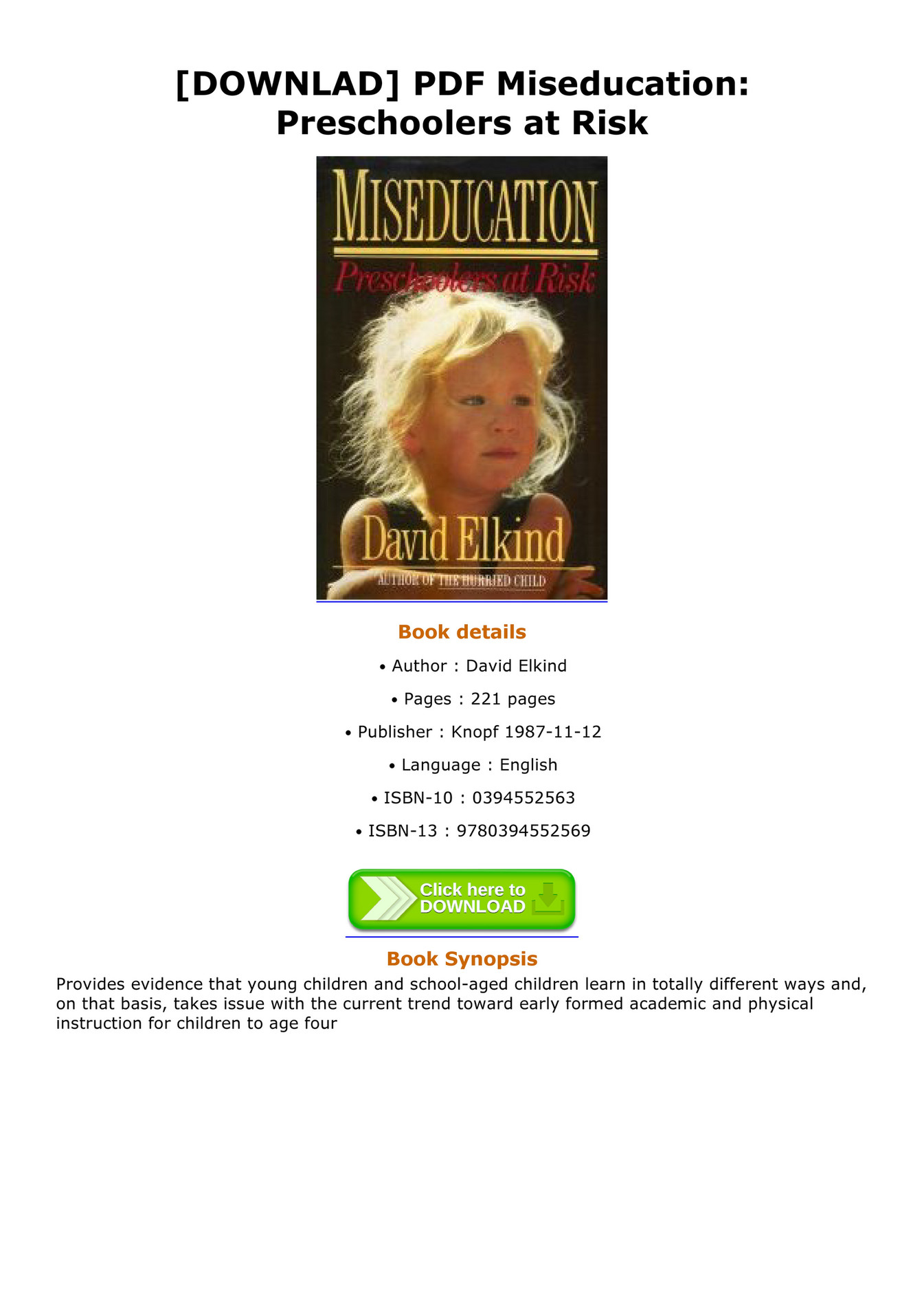 Jiminez - DOWNLAD PDF Miseducation Preschoolers at Risk - Page 1 ... Jiminez - DOWNLAD PDF Miseducation Preschoolers at Risk - Page 1 ...