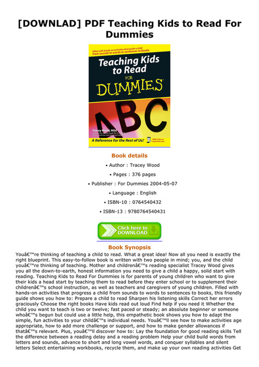Clayton - DOWNLAD PDF Teaching Kids to Read For Dummies - Page 1 ...