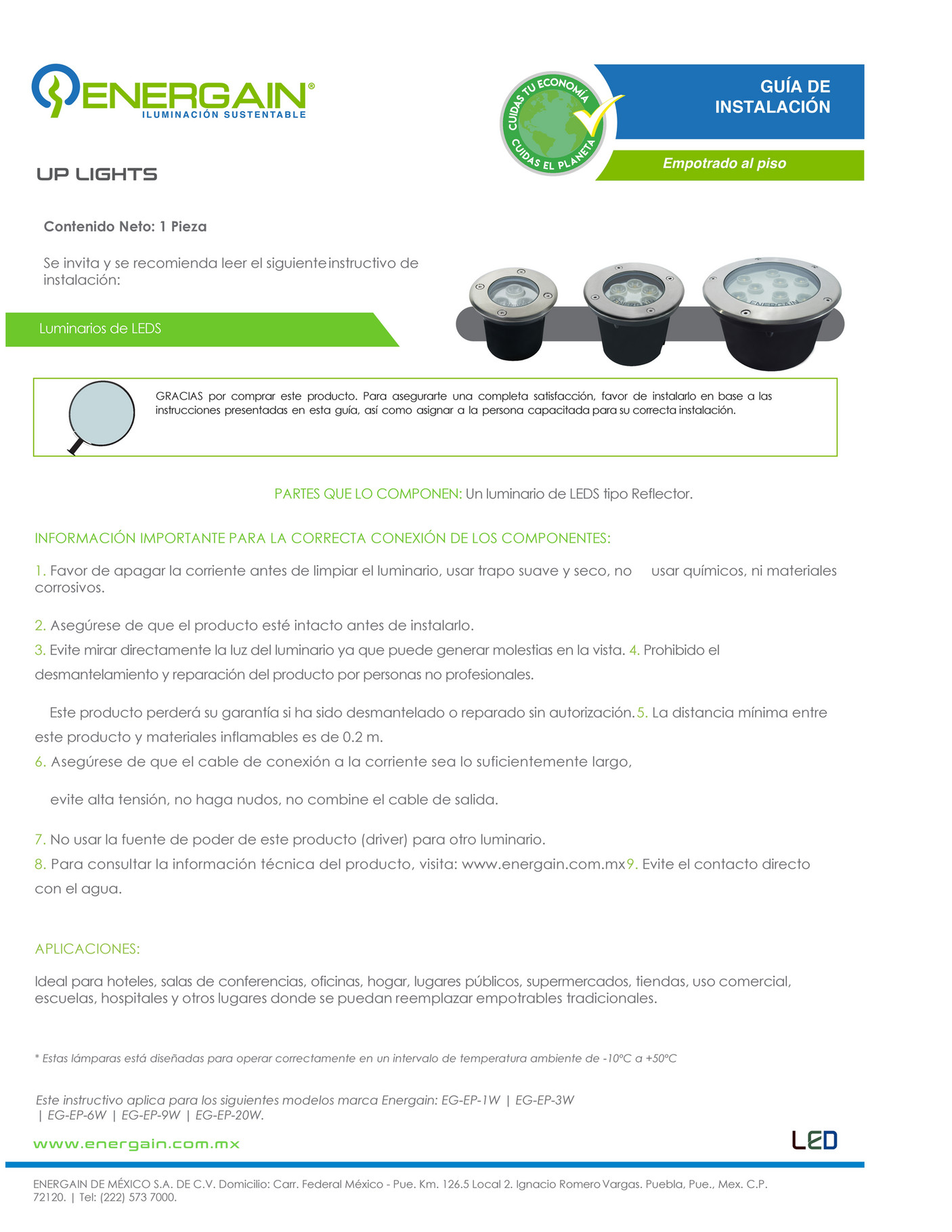 energain - GUIA DE INSTALACION_UPLIGHTS-9w - Página 2 - Created with Publitas.com