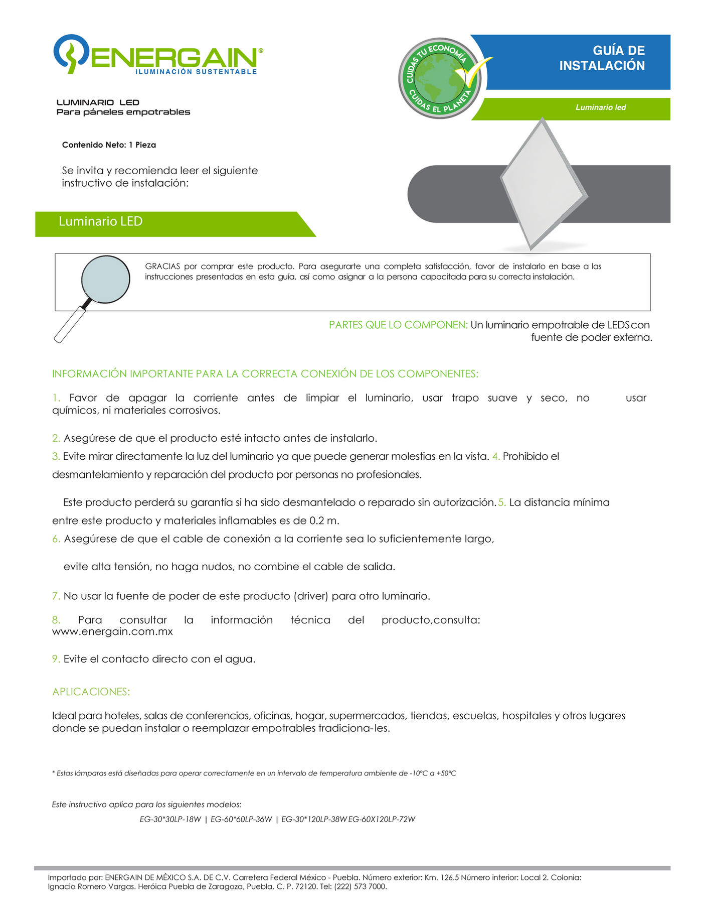 energain - INSTALLATION_EMPOTRABLES_EG-30X120LP-38W - Página 1 - Created with Publitas.com