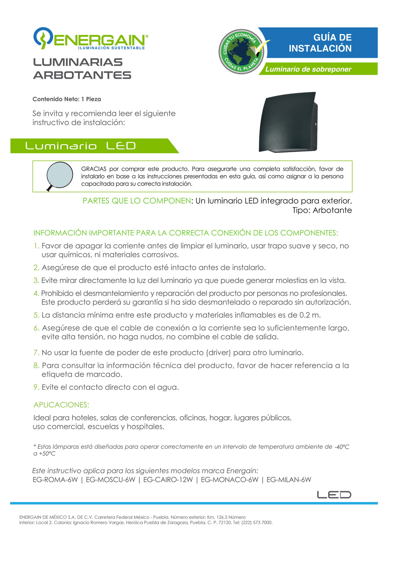 energain - Manual-Instalación-EG-Monaco-6W - Página 1 - Created with Publitas.com