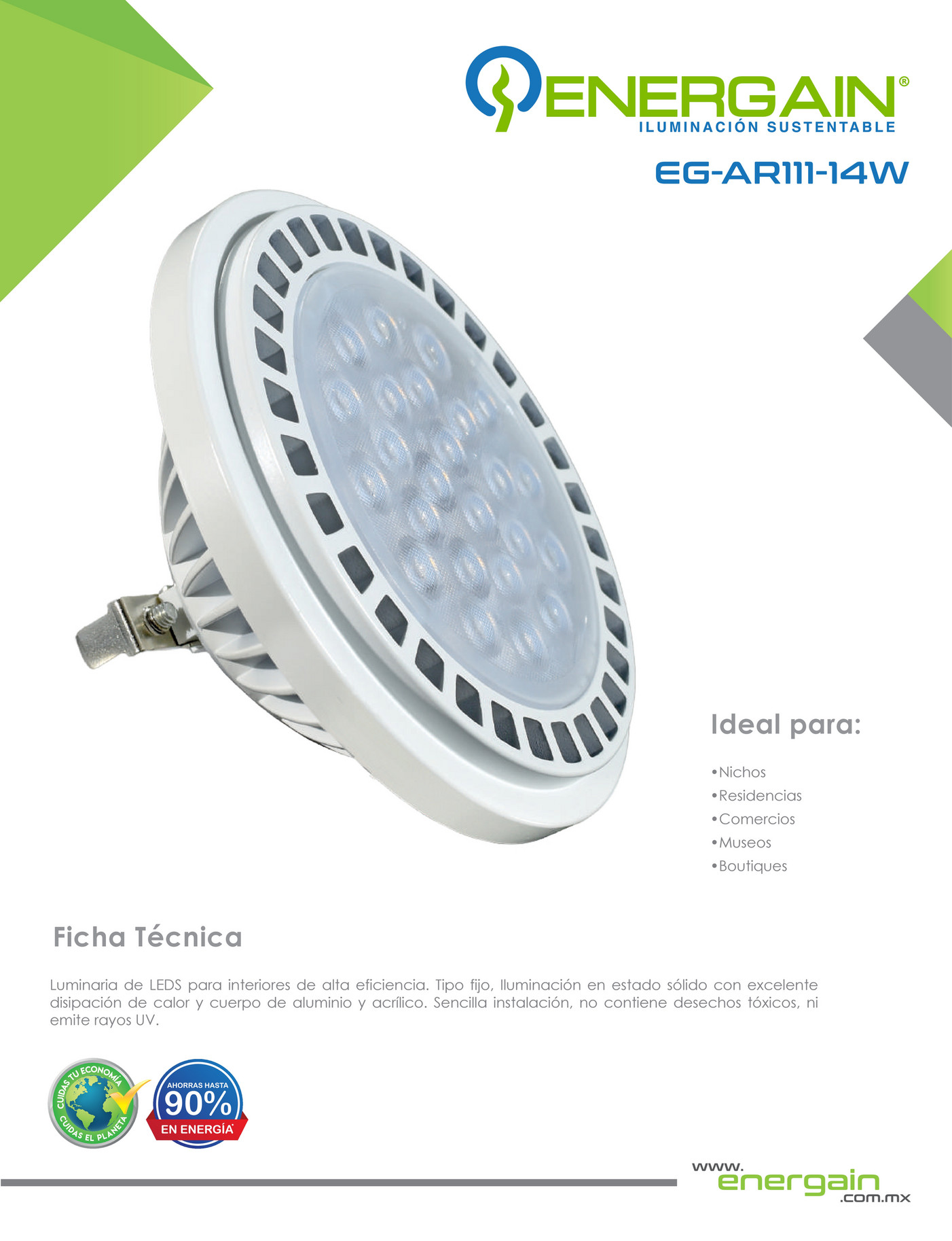 energain - FT-EG-AR111-14W_ - Página 1 - Created with Publitas.com
