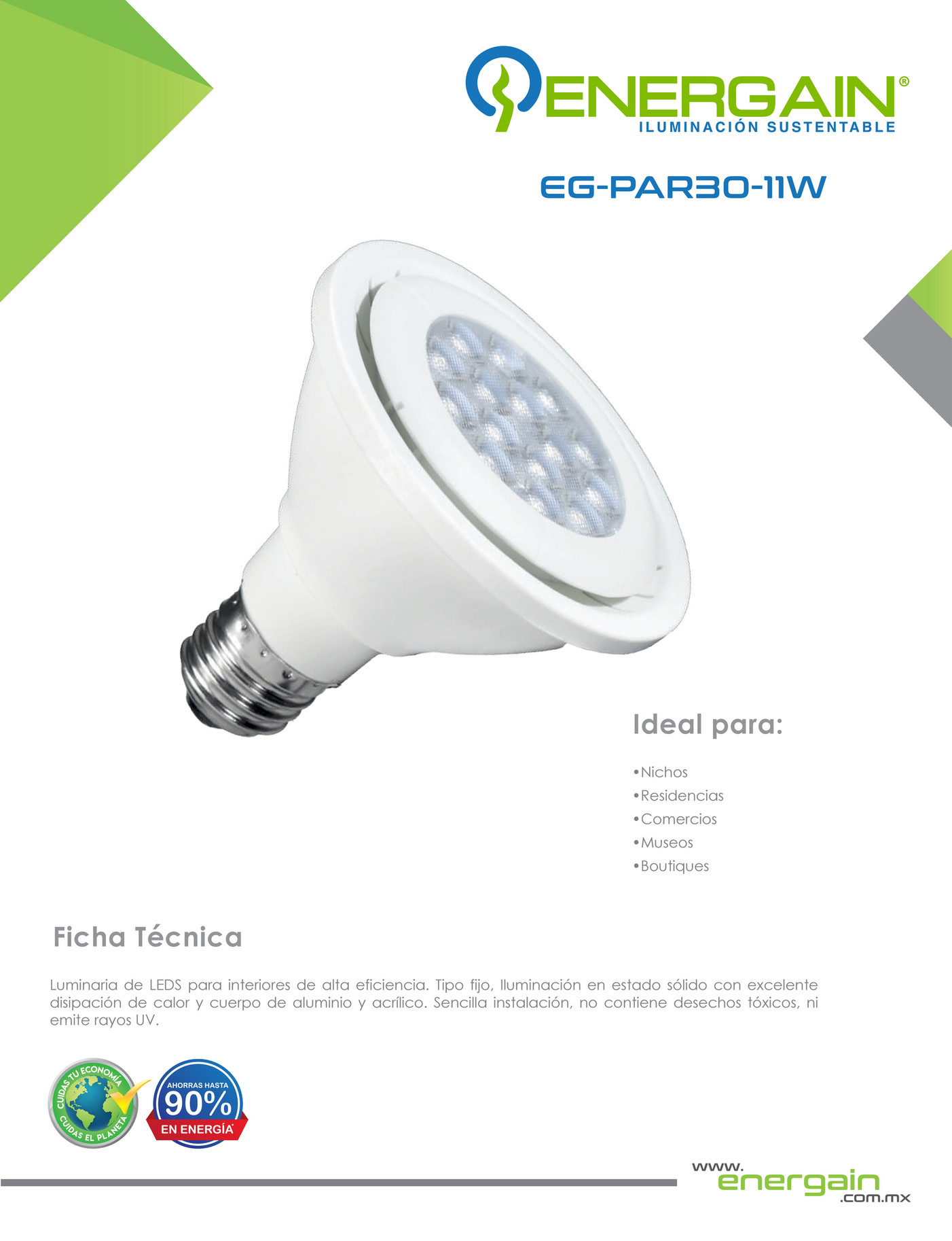 energain - FT-EG-PAR30-11W_ - Página 1 - Created with Publitas.com