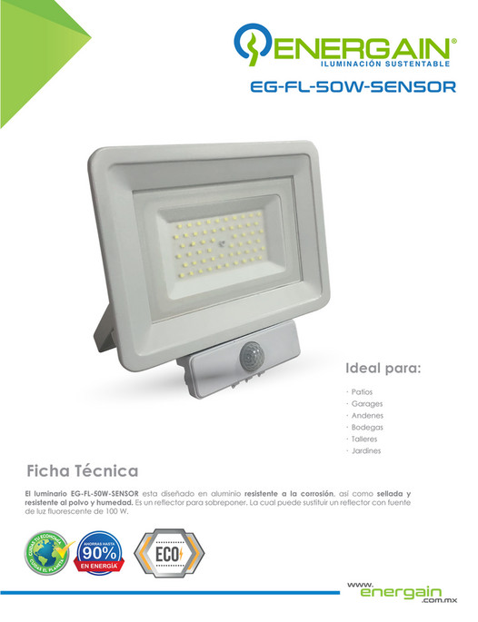 energain - FT-EG-FL-50W-SENSOR-ECO_ - Página 1 - Created with Publitas.com