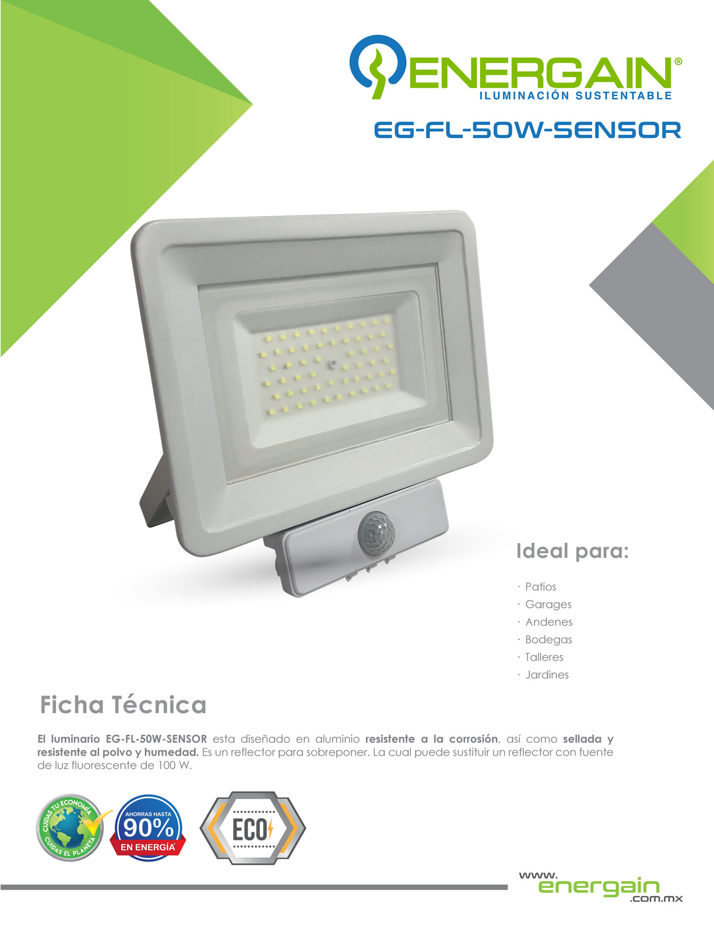energain - FT-EG-FL-50W-SENSOR - Página 1 - Created with Publitas.com