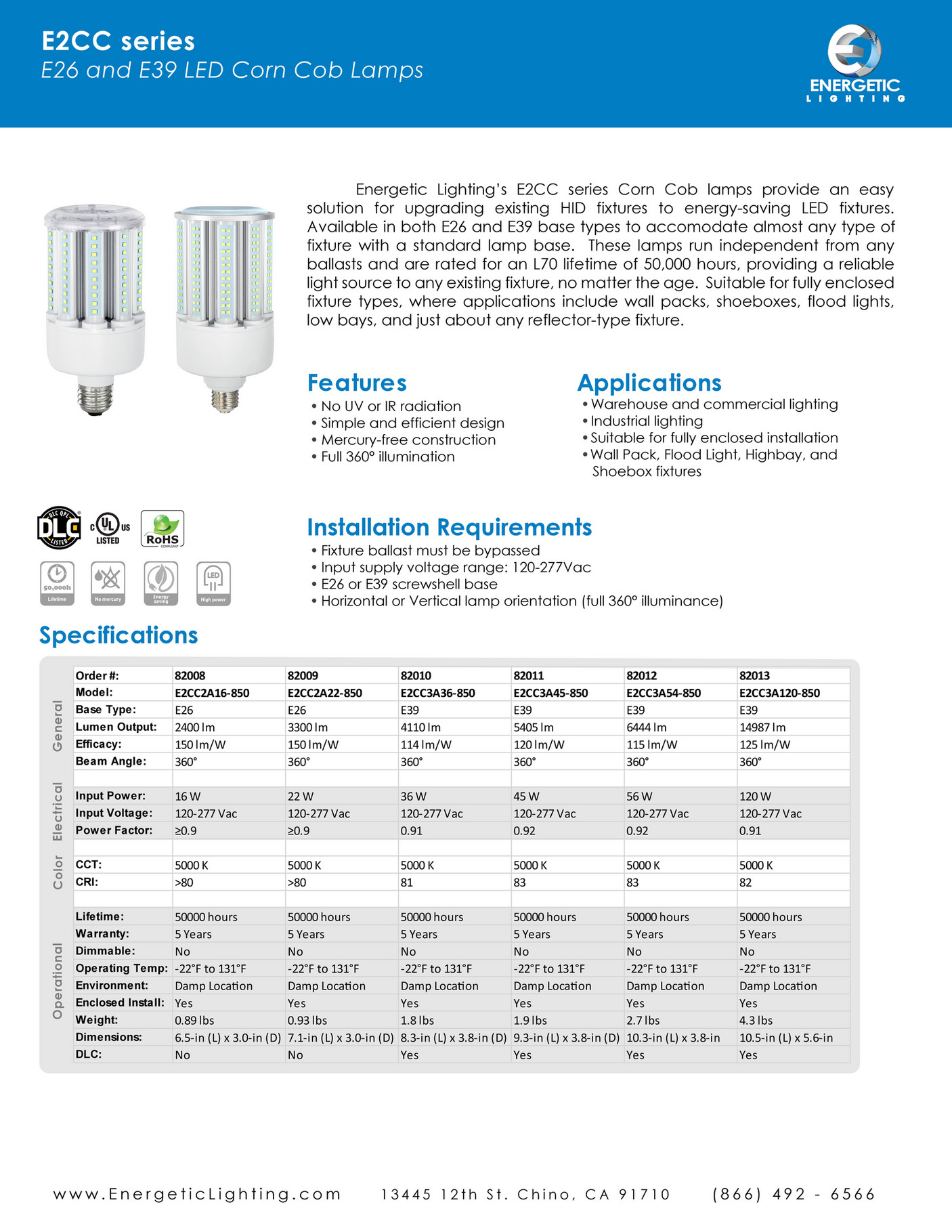 ENERGETIC LIGHTING - E2CC series - LED Corn Cob - Page 1 - Created with ...