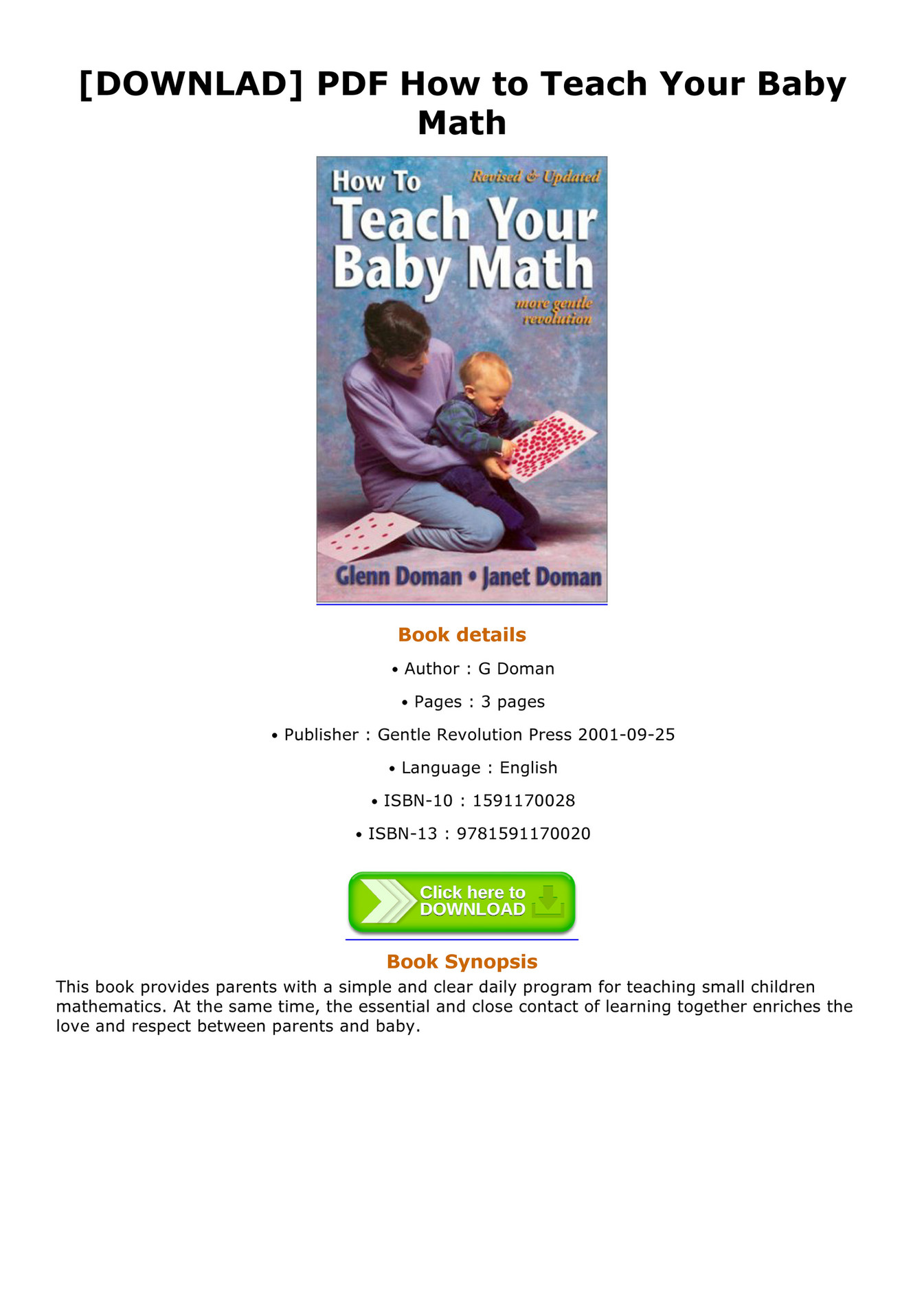 Christen - DOWNLAD PDF How to Teach Your Baby Math - Page 1 - Created ...