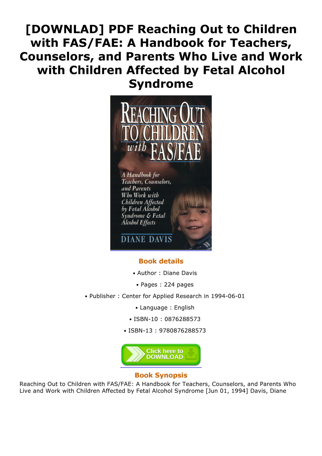 Primavera - DOWNLAD PDF Reaching Out to Children with FAS FAE A ...