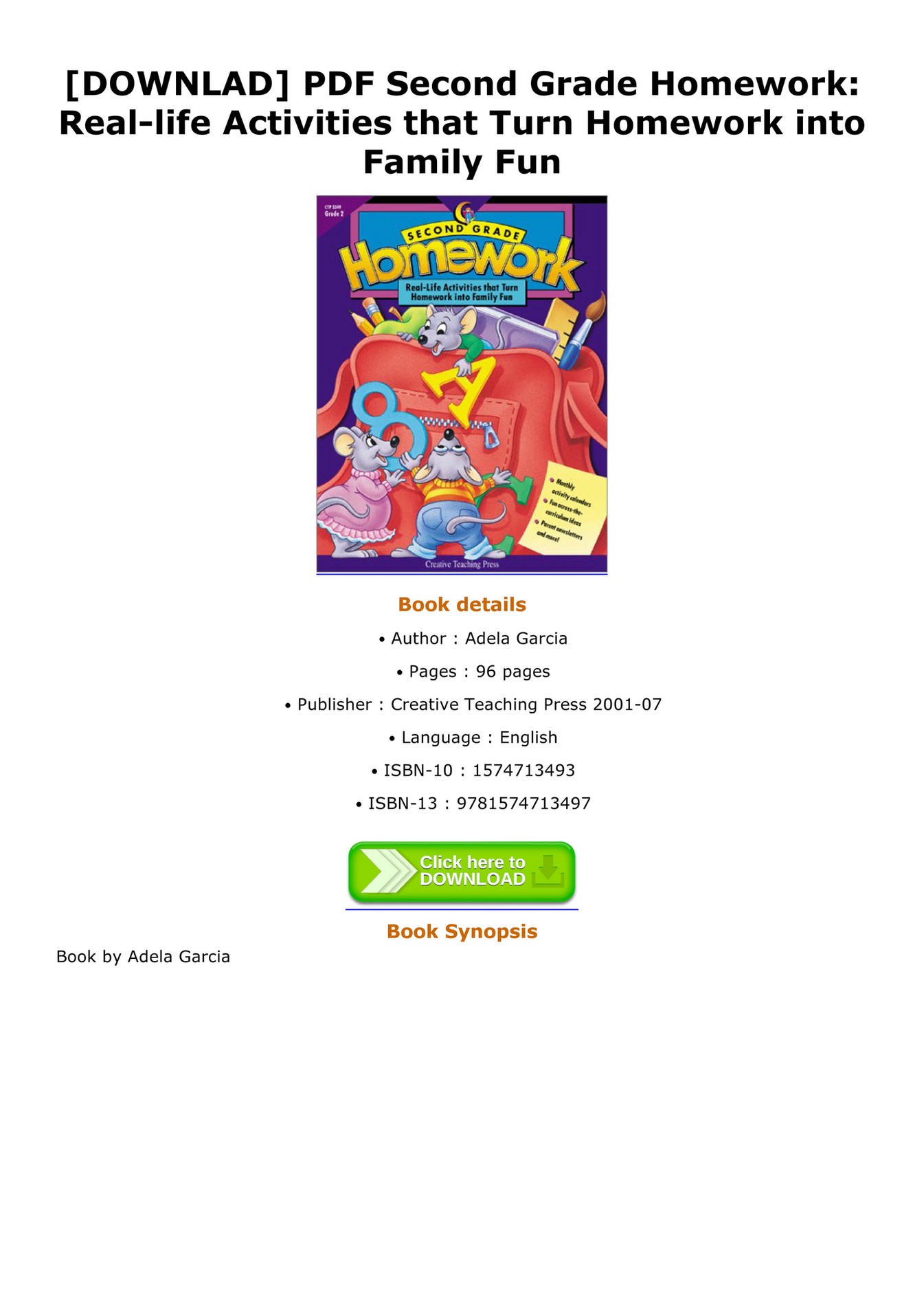 Primavera - DOWNLAD PDF Second Grade Homework Real life Activities that ...