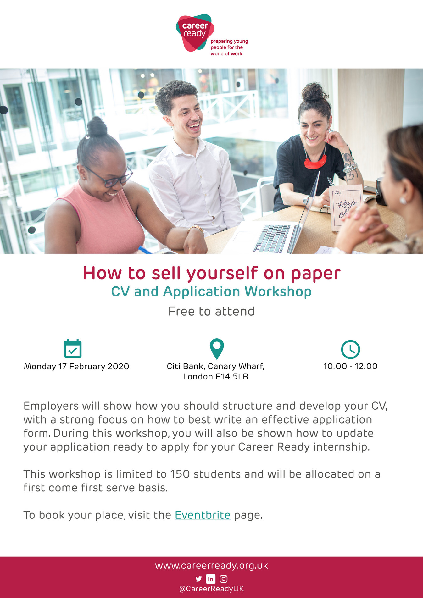 Career Ready - CV + Application Workshop Leaflet - Page 1 - Created ...
