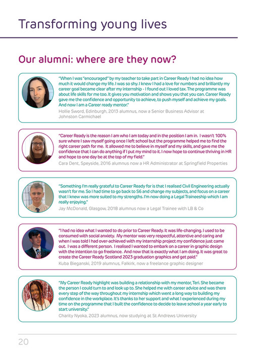 Career Ready - Career Ready in Scotland 2023 Impact Report - Page 20-21 - Created with Publitas.com
