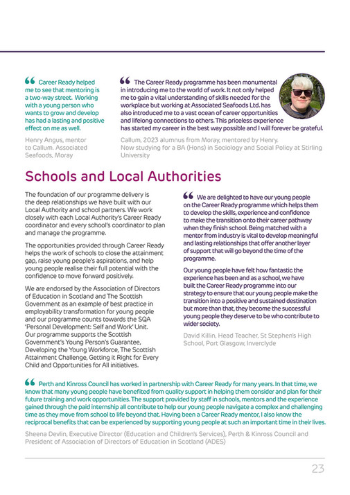 Career Ready - Career Ready in Scotland 2023 Impact Report - Page 22-23 - Created with Publitas.com