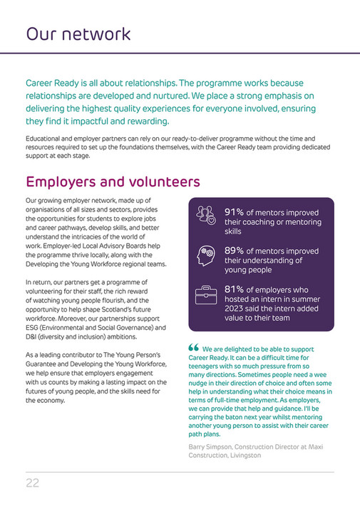 Career Ready - Career Ready in Scotland 2023 Impact Report - Page 22-23 - Created with Publitas.com