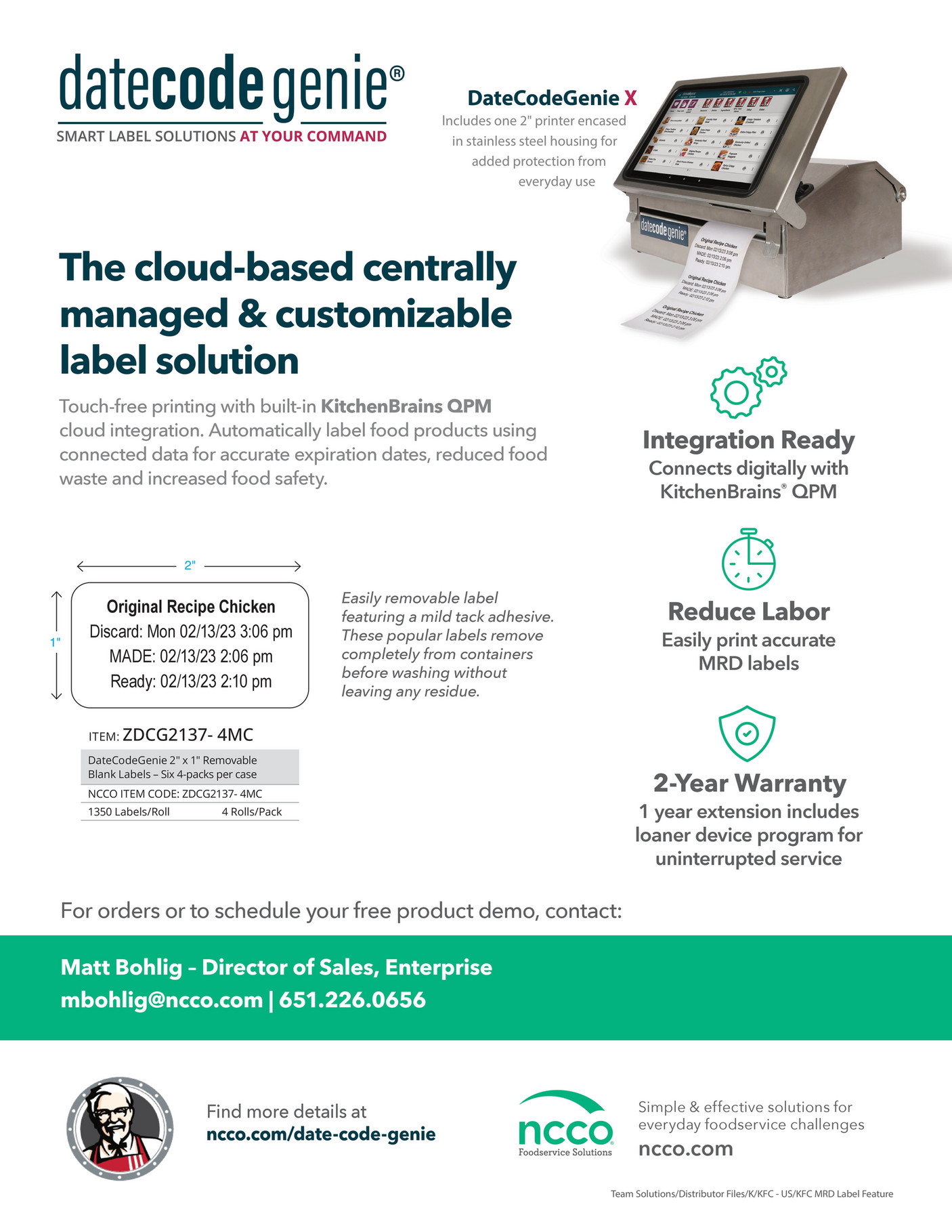 NCCO - KFC MRD Label Feature - Page 1