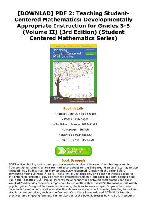 Brixey - DOWNLAD PDF 2 Teaching Student Centered Mathematics Developmentally Appropriate ...